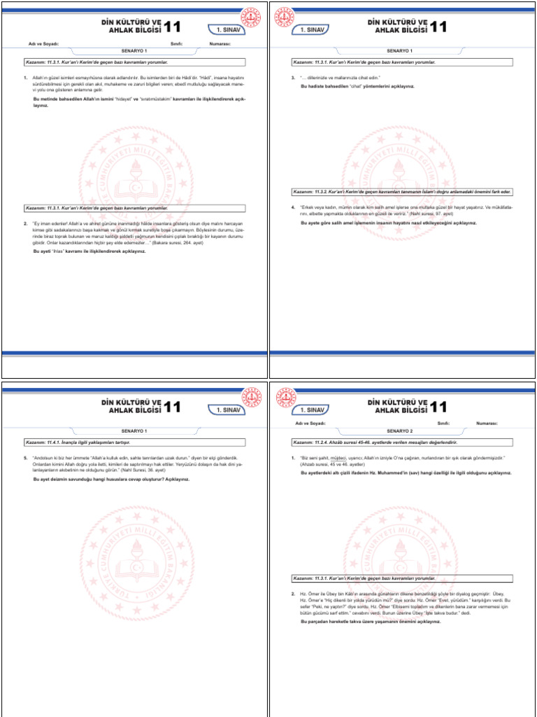 11.sınıf Dkab.2.d.1.y.ö | PDF