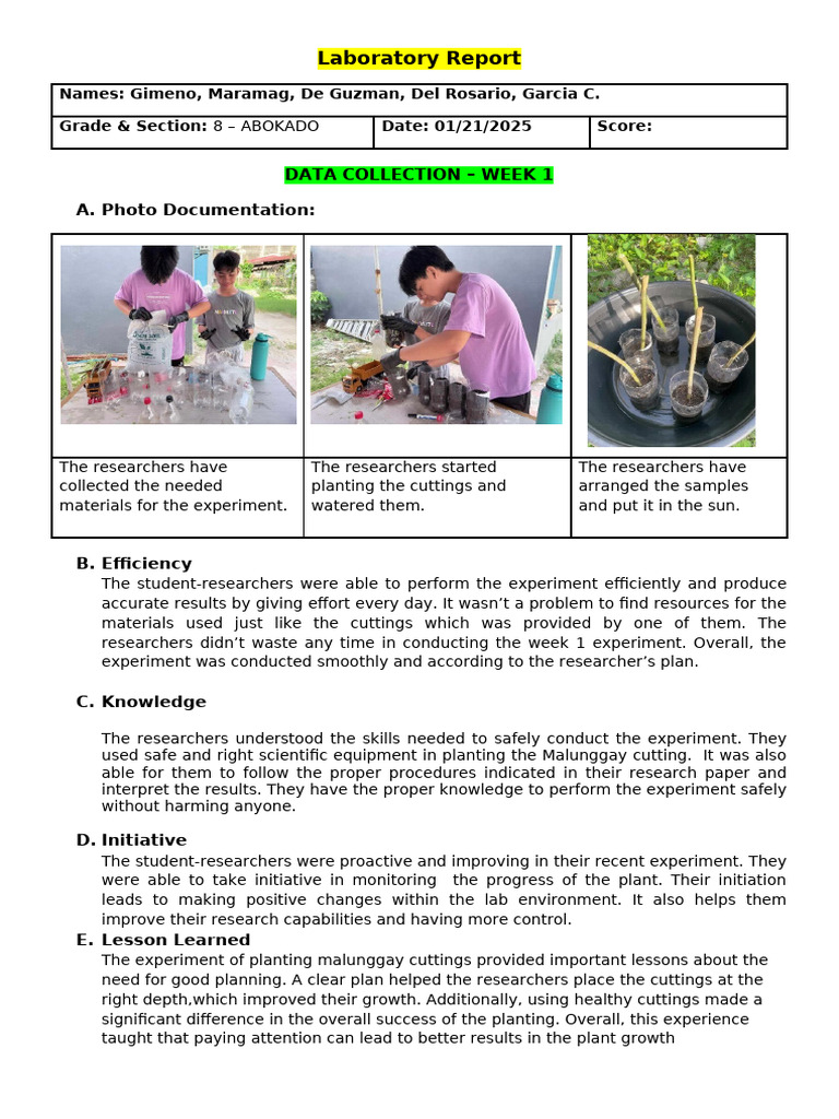 Copy of Laboratory-Report-Data-Collection 2 | PDF | Experiment