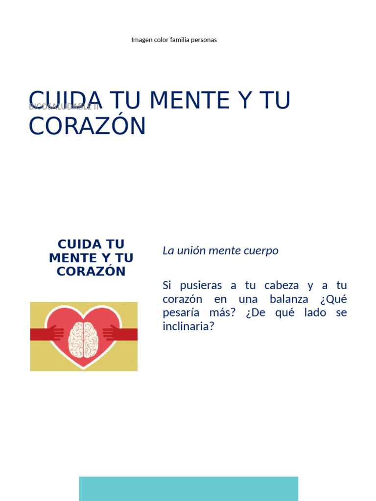 Cuida Tu Mente y Tu Corazon | PDF