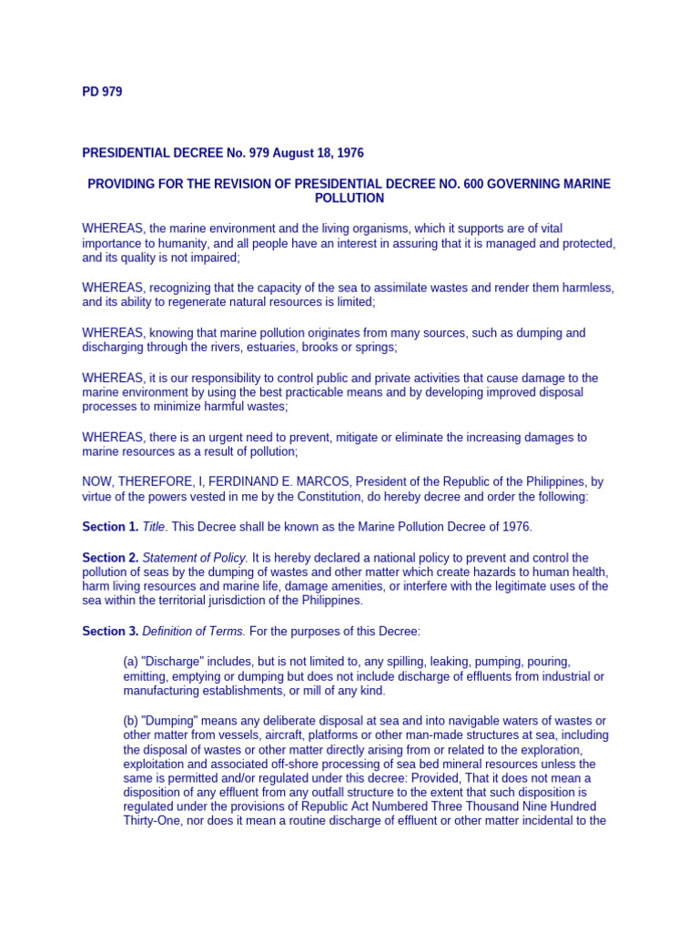 PD 979 WORD | PDF | Effluent | Sea