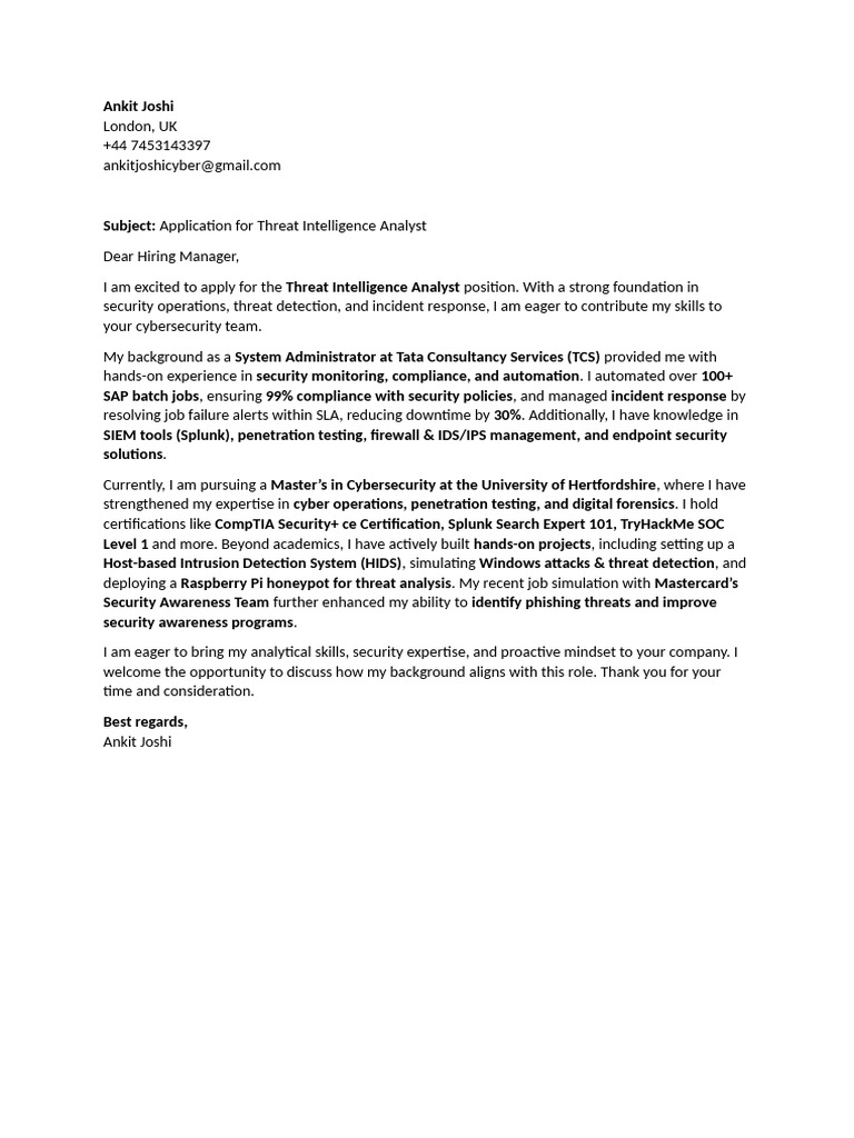 Ankit Joshi_cover_letter | PDF