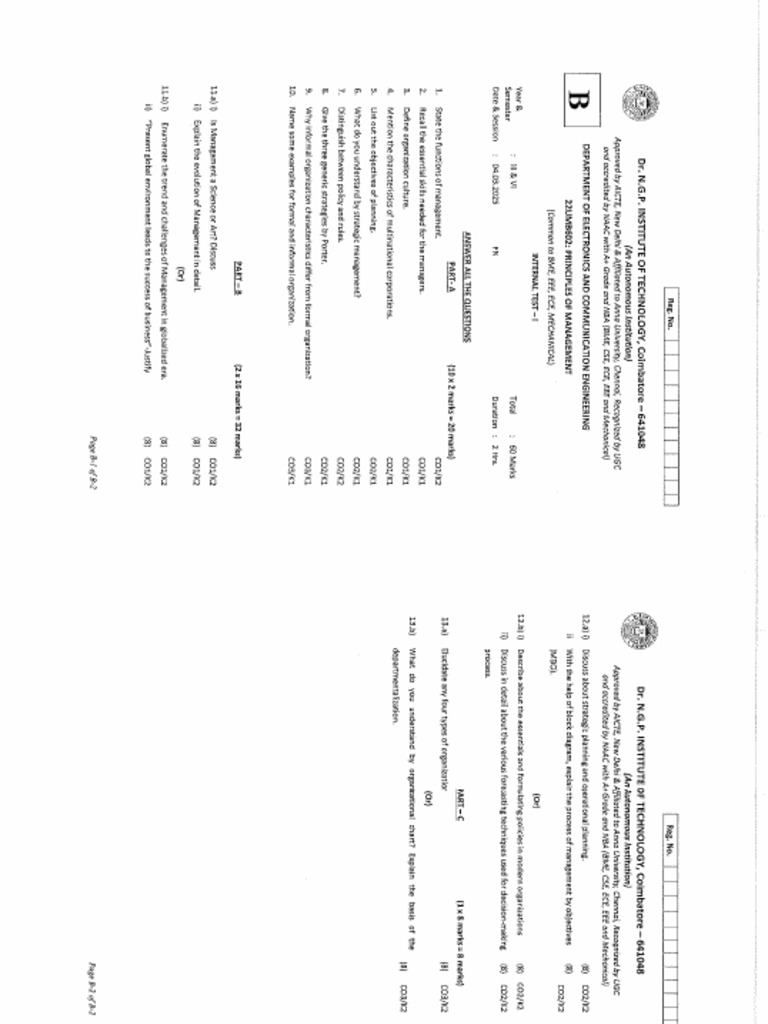 Internal Test I QP | PDF