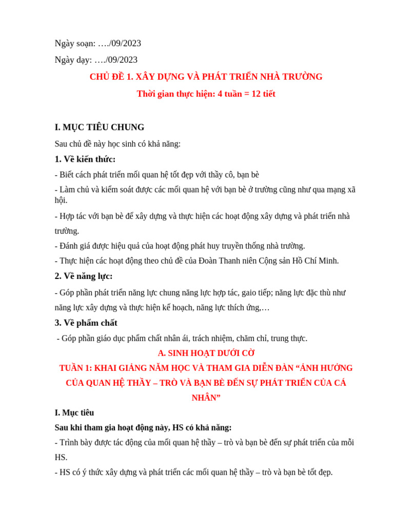 Chủ Đề 1.Ga Hđ Tn- Hn 11 | PDF