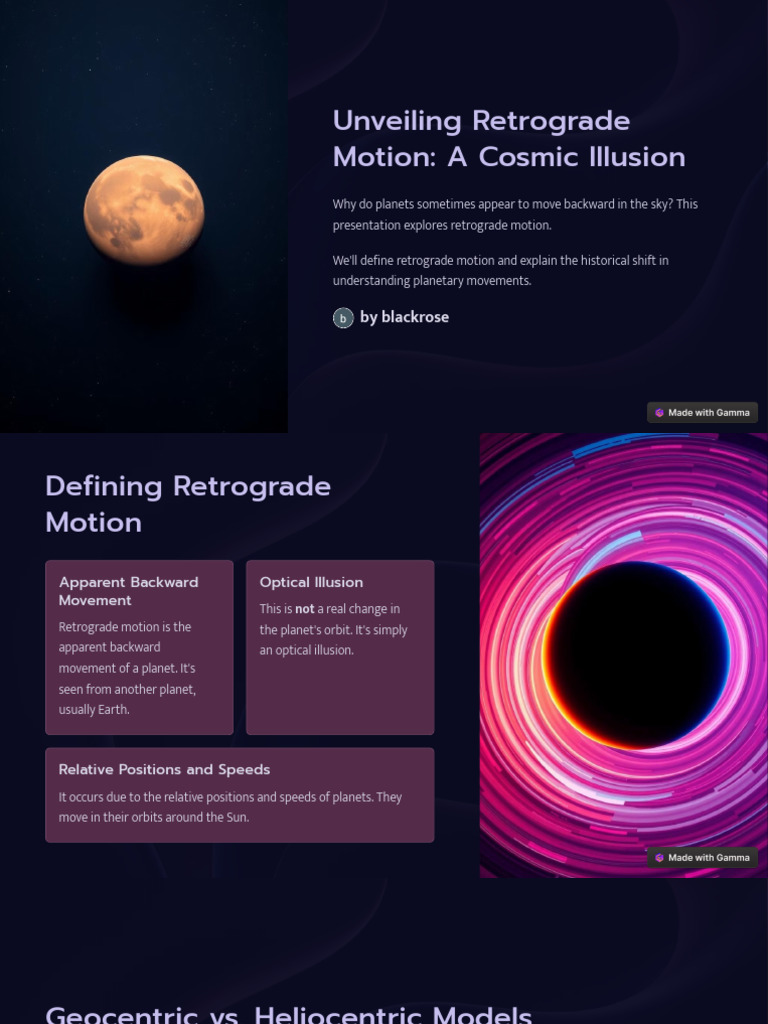 Unveiling Retrograde Motion A Cosmic Illusion | PDF | Planets ...