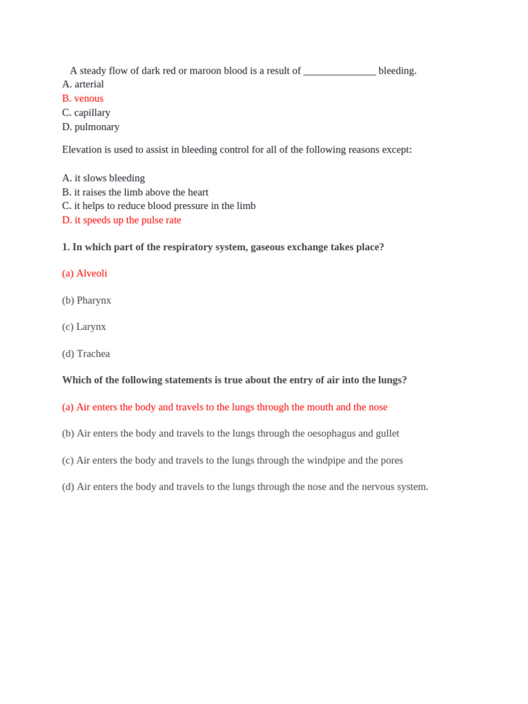 A Steady Flow of Dark Red or Maroon Blood is a Result Of | PDF