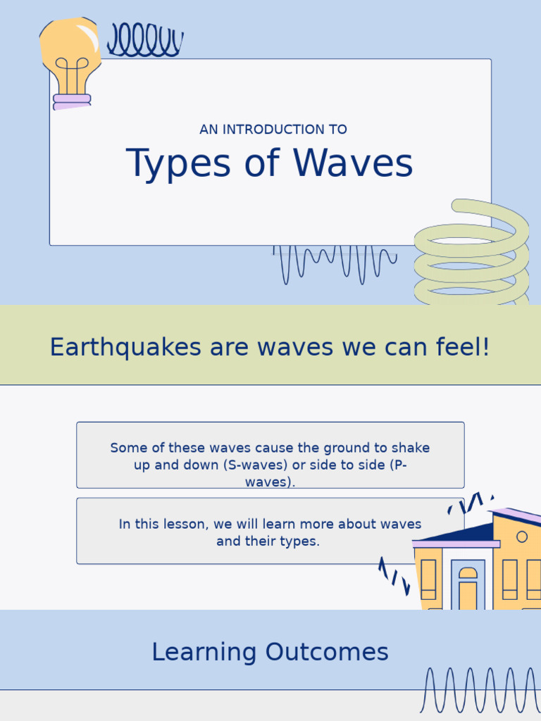 Types of Waves Science Presentation in Light Blue White Lined Style ...