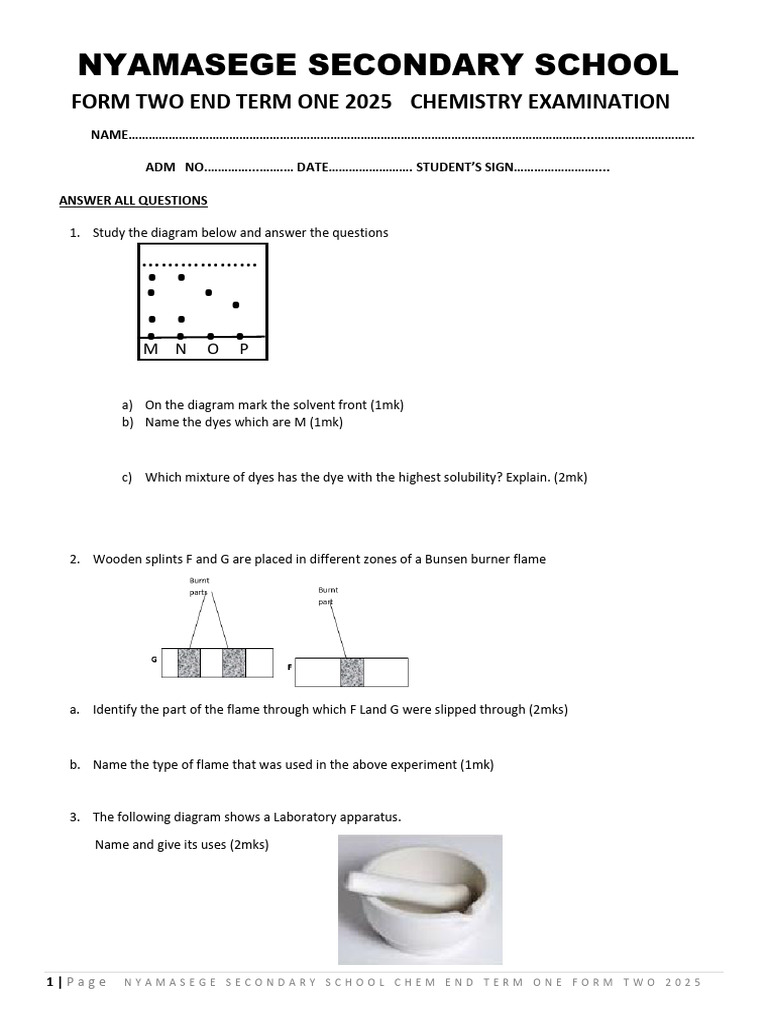 CHEM FORM TWO | PDF | Chemical Reactions | Water