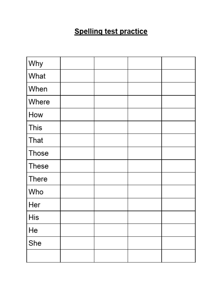 Spelling Test Practice 16 | PDF