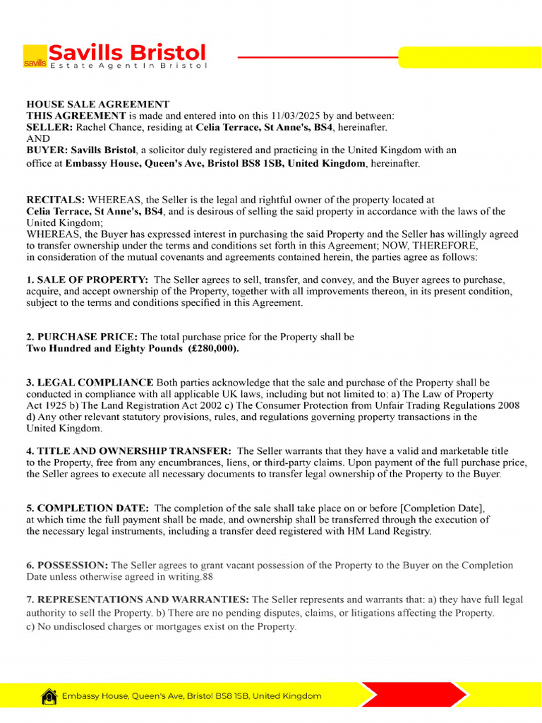 SAVILLS SOLICITORS AGREEMENT-2 | PDF