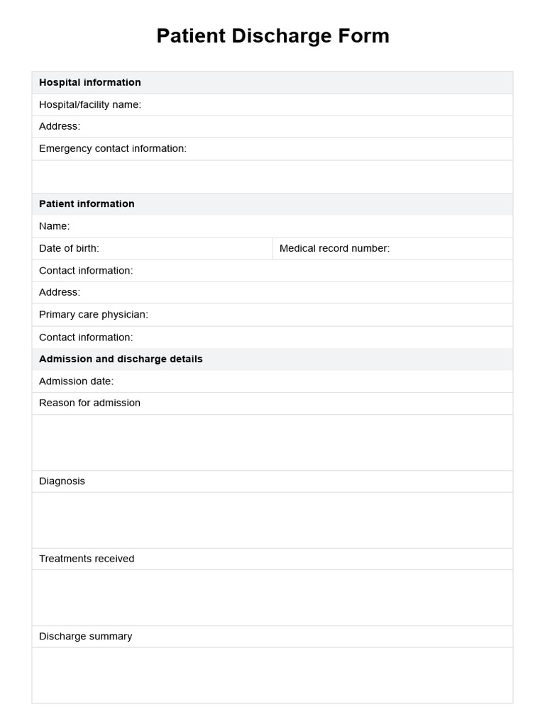 Patient Discharge Form | PDF