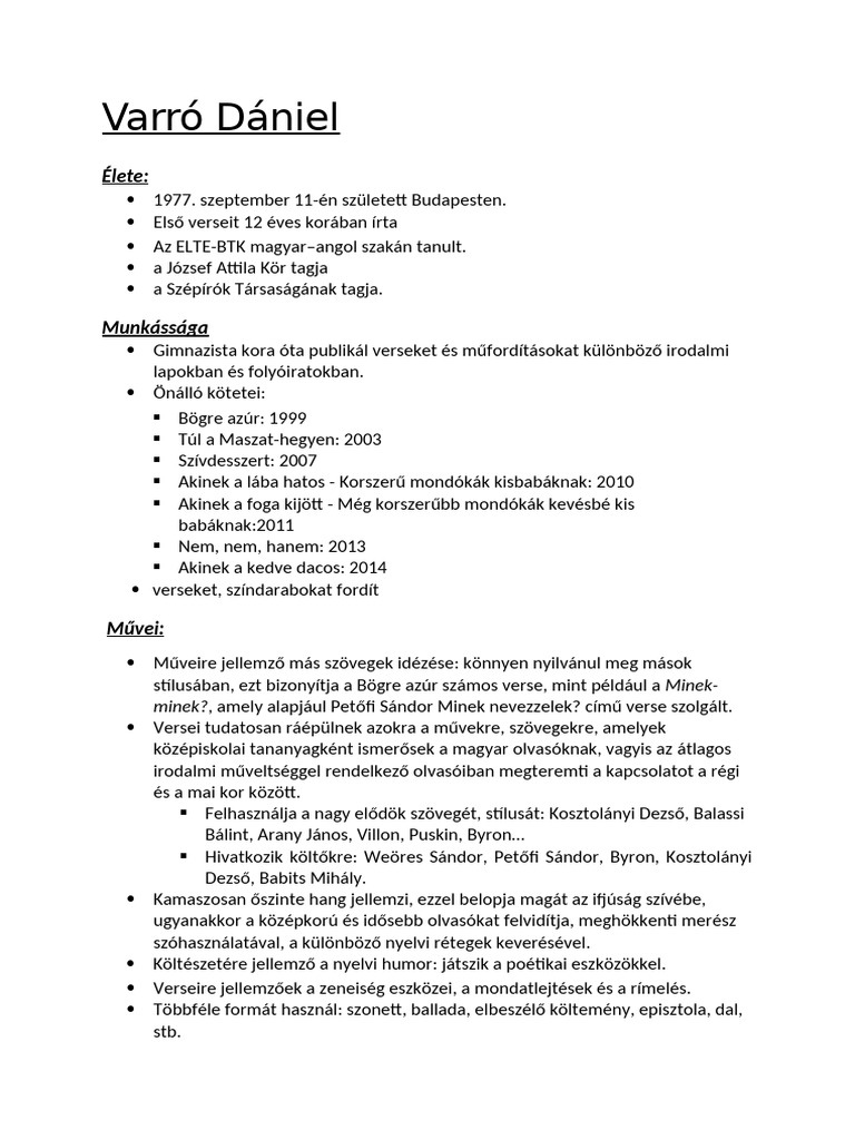 Varró Dániel | PDF