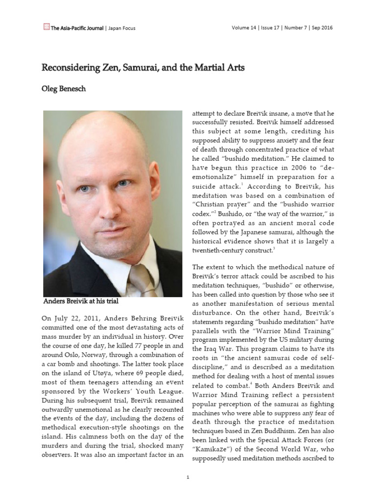 Reconsidering Zen, Samurai, and The Martial Arts | PDF | Bushido | Zen