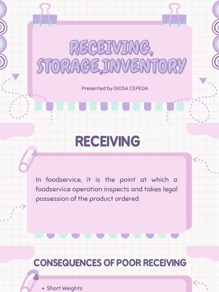 Receiving, Storage and Inventory Control | PDF | Refrigerator ...