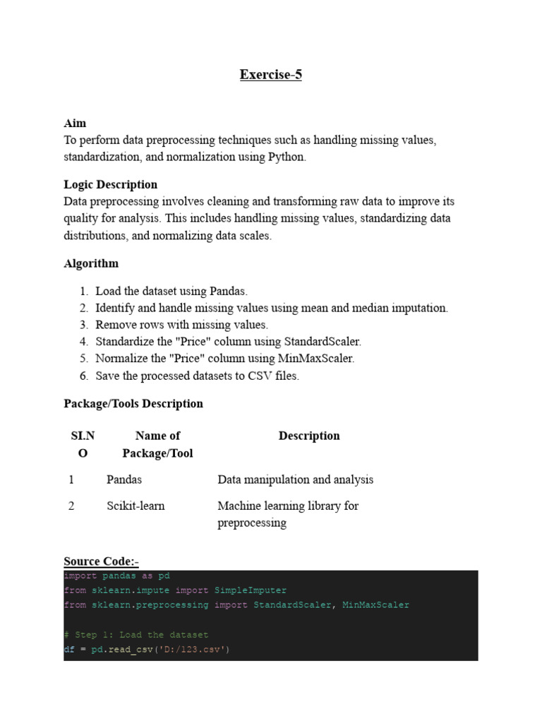 Data Preprocessing Techniques in Python | PDF | Statistics | Data