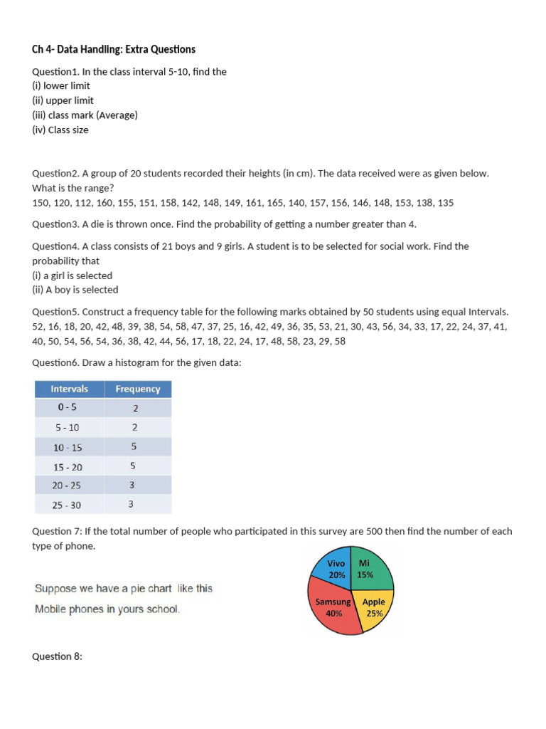 Gr8 Ch4 and Ch7 Extra questions | PDF