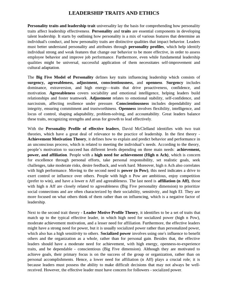 Group 2 - Chapter 2 - Summary | PDF | Leadership | Attitude (Psychology)