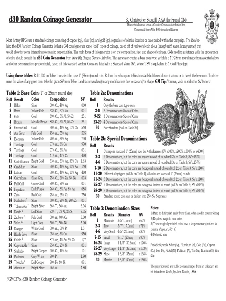 d30 Random Coinage Generator Guide | PDF | Coins | Silver