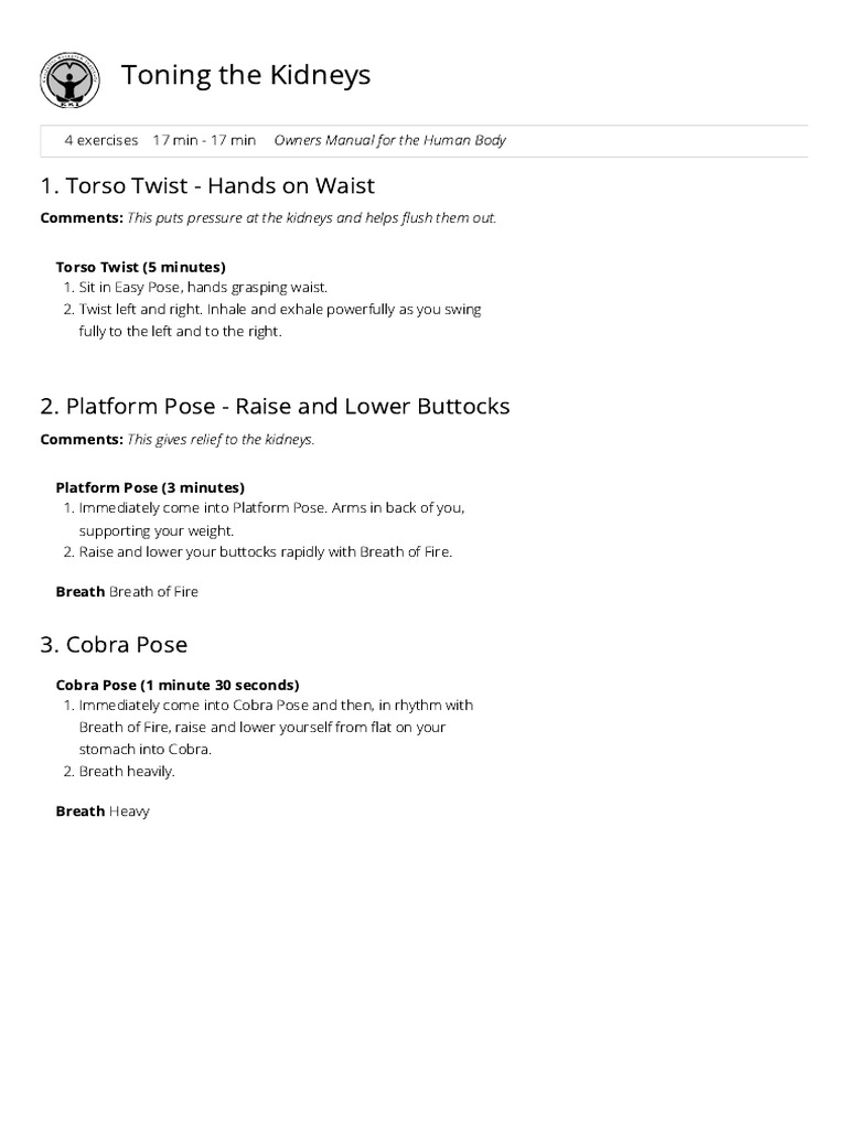 Library of Teachings - Toning The Kidneys - ©the-Teachings-Of-Yogi-Bhajan | PDF