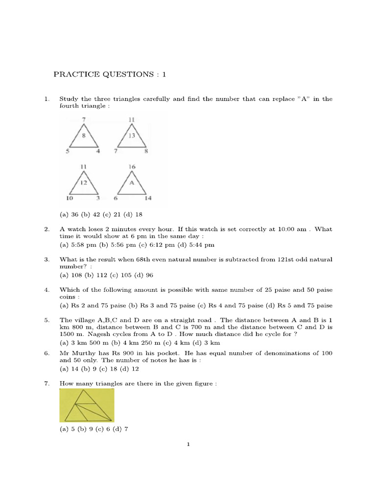 IPM Class-3 Practice Paper | PDF