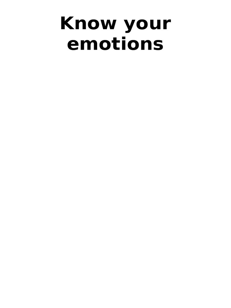 Understanding Your Emotions | PDF