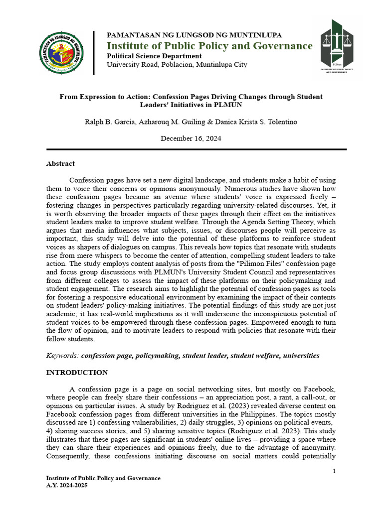 Danica Krista Tolentino Ps199.1 Final Concept Paper | PDF | Focus Group ...