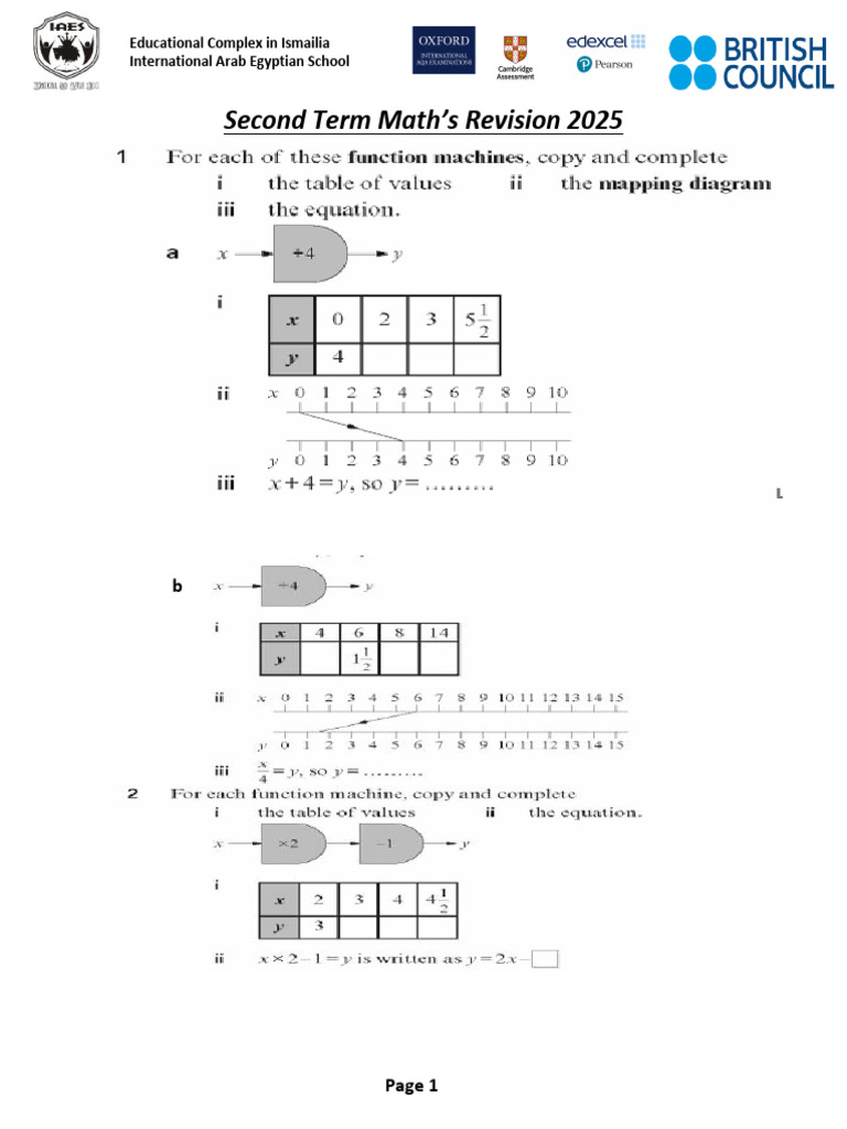 Revision Y8 second term 2025 | PDF | Mathematics