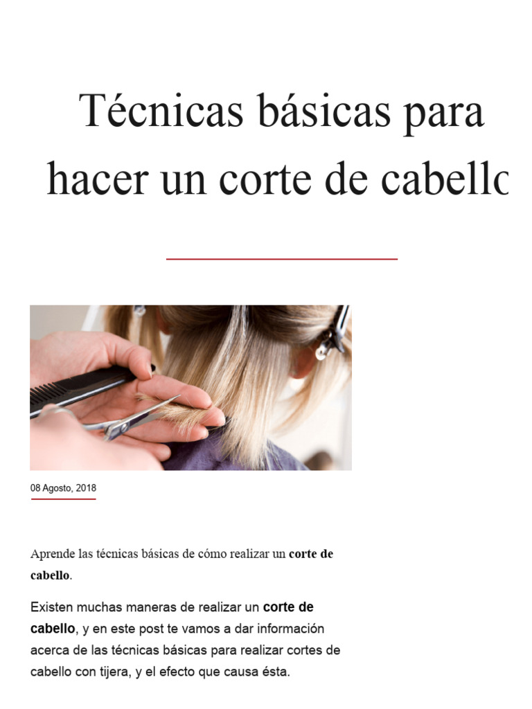 Técnicas Básicas para Hacer Un Corte de Cabello | PDF