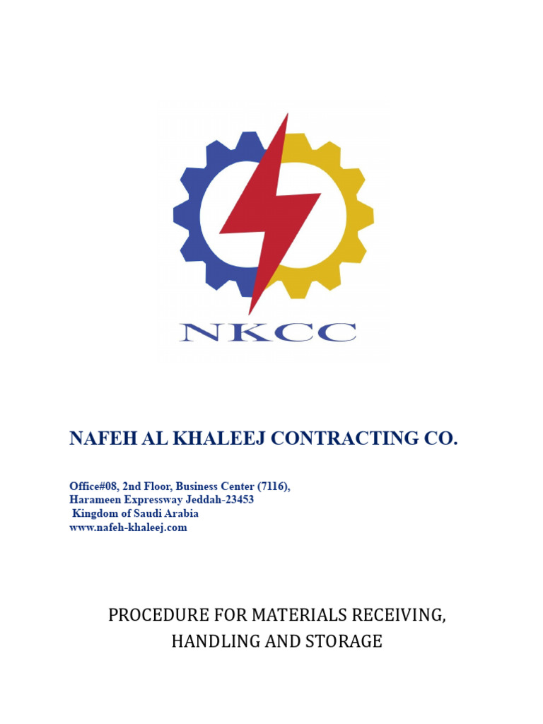NKCC Procedure for materail storage and handling | PDF | Specification ...