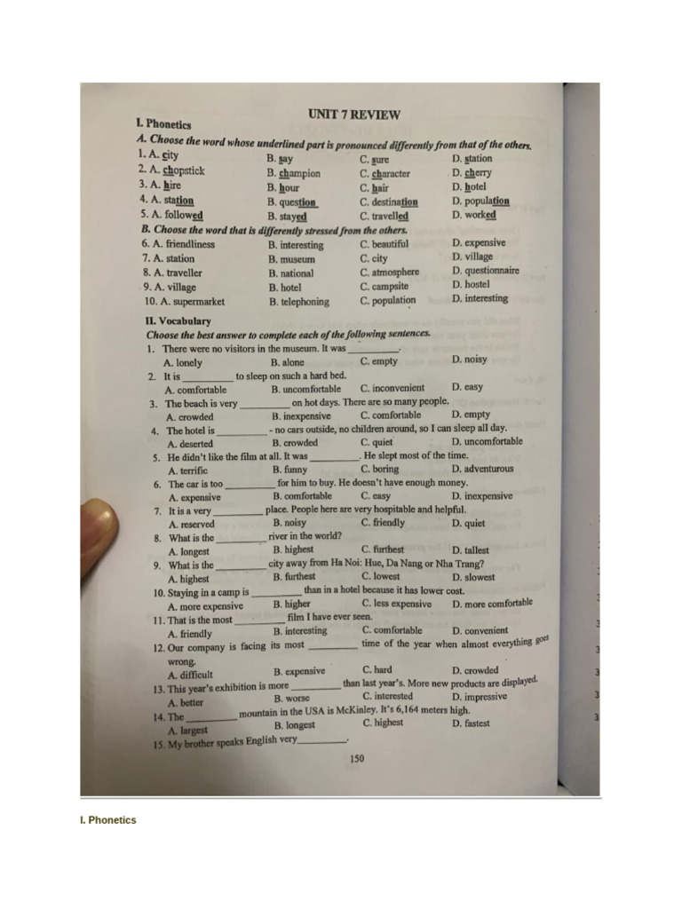 Phonetics and Vocabulary Review Quiz | PDF