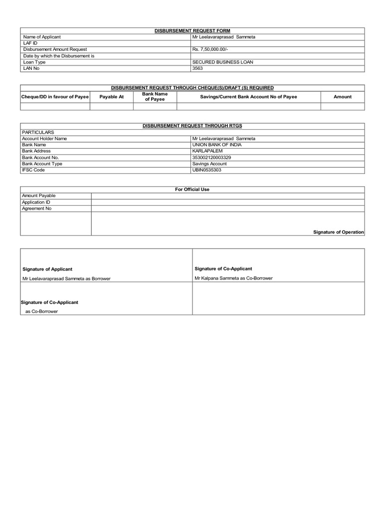 Disbursm Req Form - IREP - 28-11-2024 | PDF