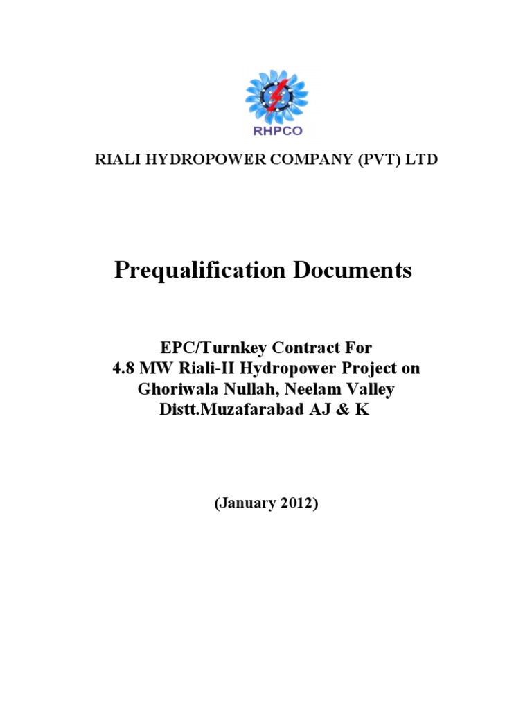 Riali-II Hydropower Project Prequalification | PDF | Joint Venture | Procurement