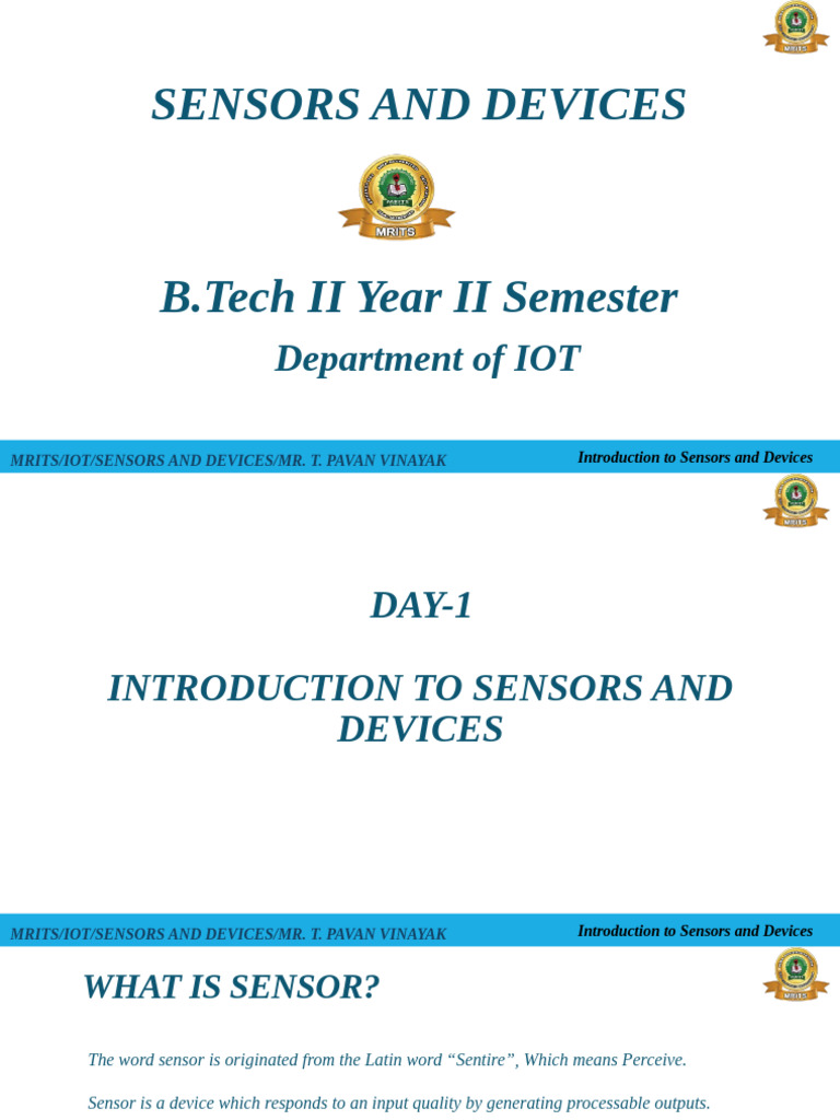 Introduction to Sensors and Devices | PDF | Internet Of Things | Sensor