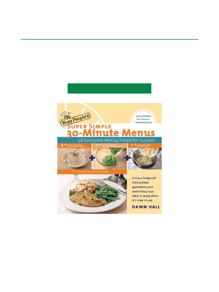 30-Minute Menus for Busy People | PDF