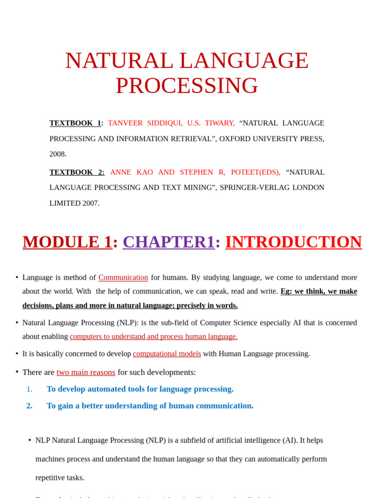 NLP MODULE 1 Chapter1 &2 | PDF | Phrase | Syntax