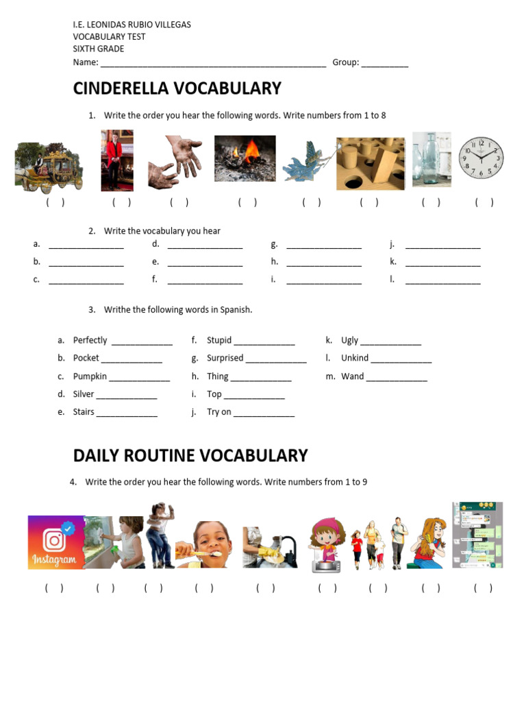 Sixth Grade Vocabulary Test | PDF