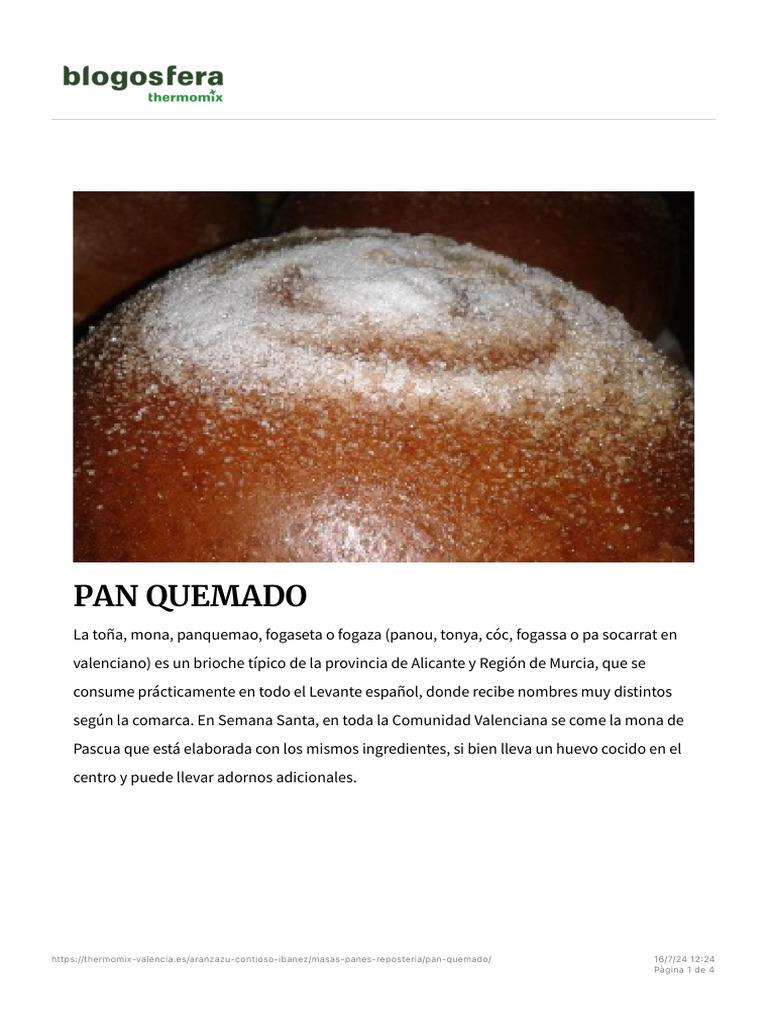 PAN QUEMADO - Masas, Panes y Repostería - Blog de ARANZAZU CONTIOSO ...