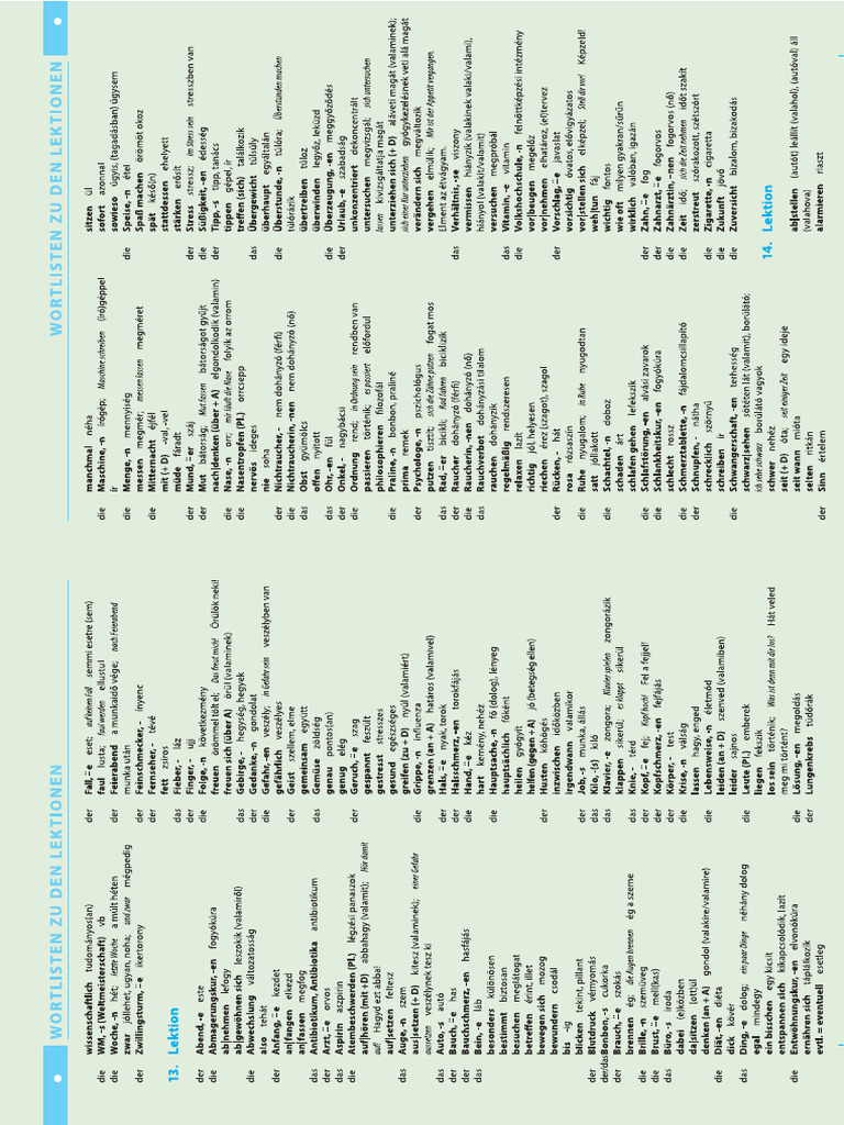 Direkt 2 Lektion 13 Wortschatz | PDF