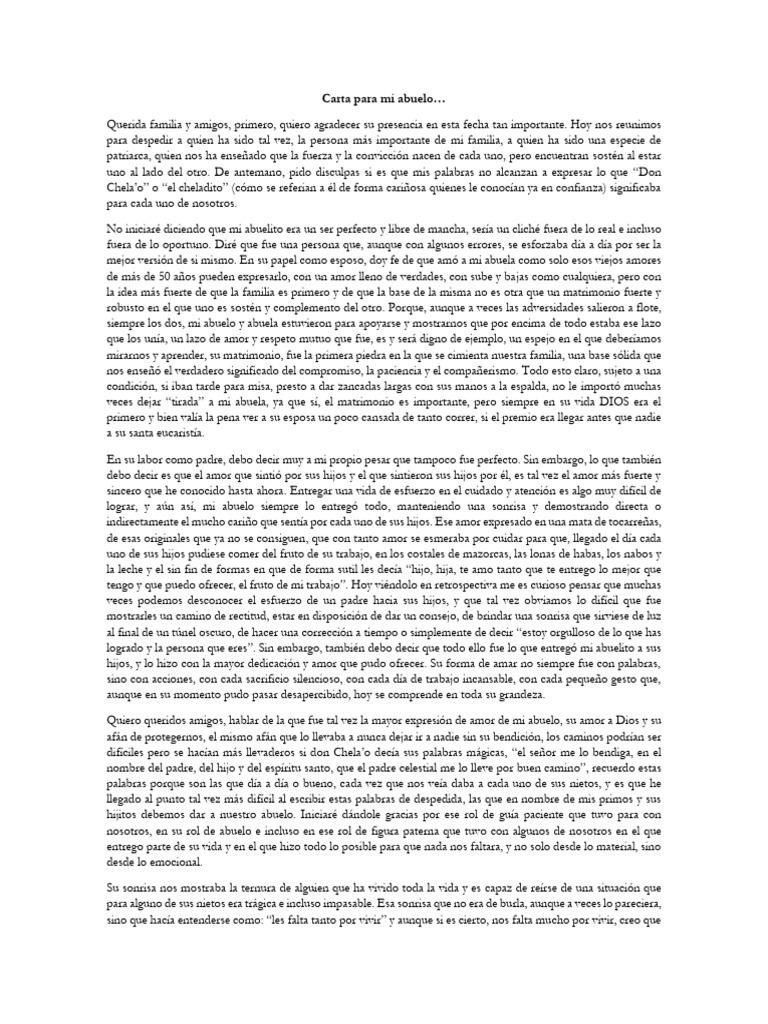 Carta para Mi Abuelo | PDF | Amor