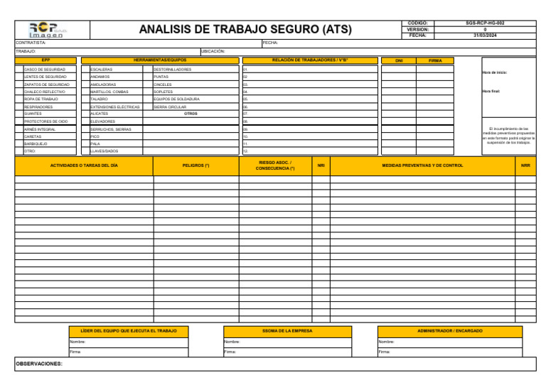 Sgs RCP HG 002 Ats - Frente | PDF