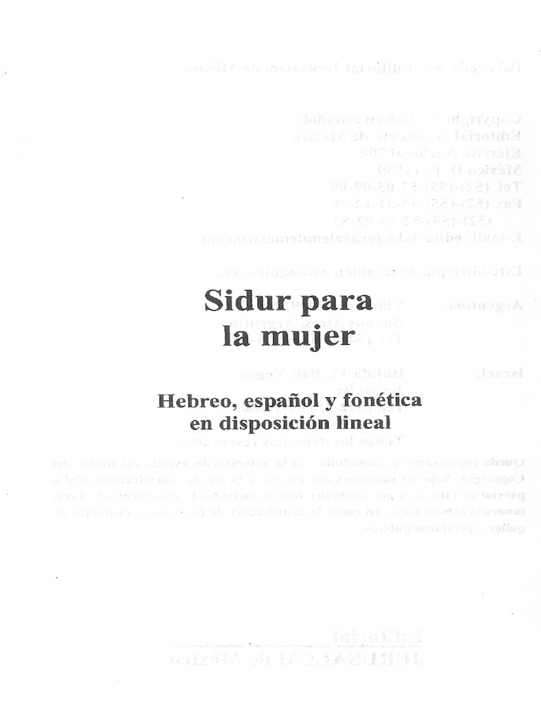 Sidur para La Mujer | PDF