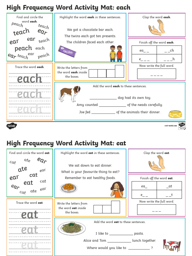 High Frequency Words Activity Guide | PDF