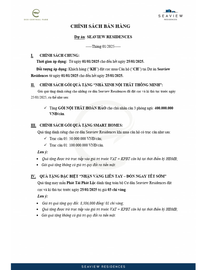 ECP - Seaview Residences - CSBH - HĐMB - V4 - Update | PDF