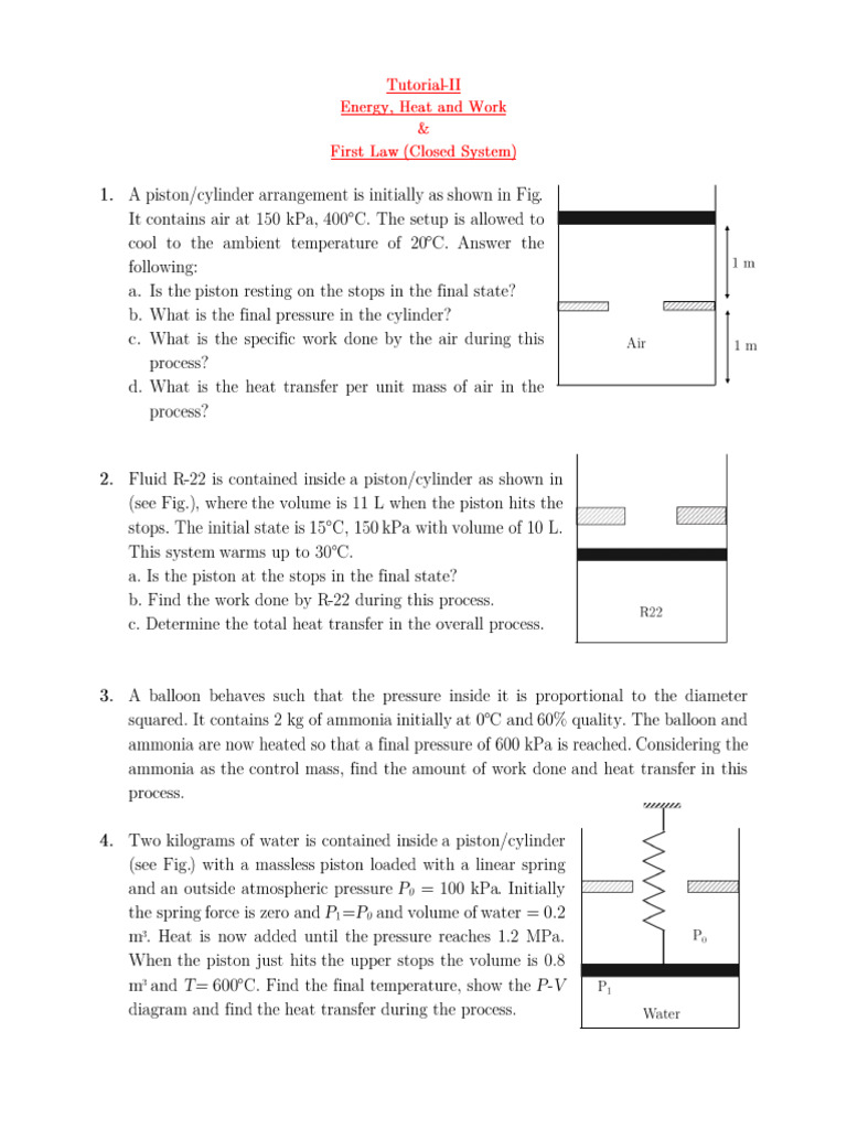 Tut 2. First Law Closed System | PDF