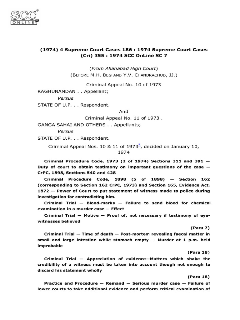 Supreme Court Rulings on Raghunandan Case | PDF | Supreme Court Of The ...
