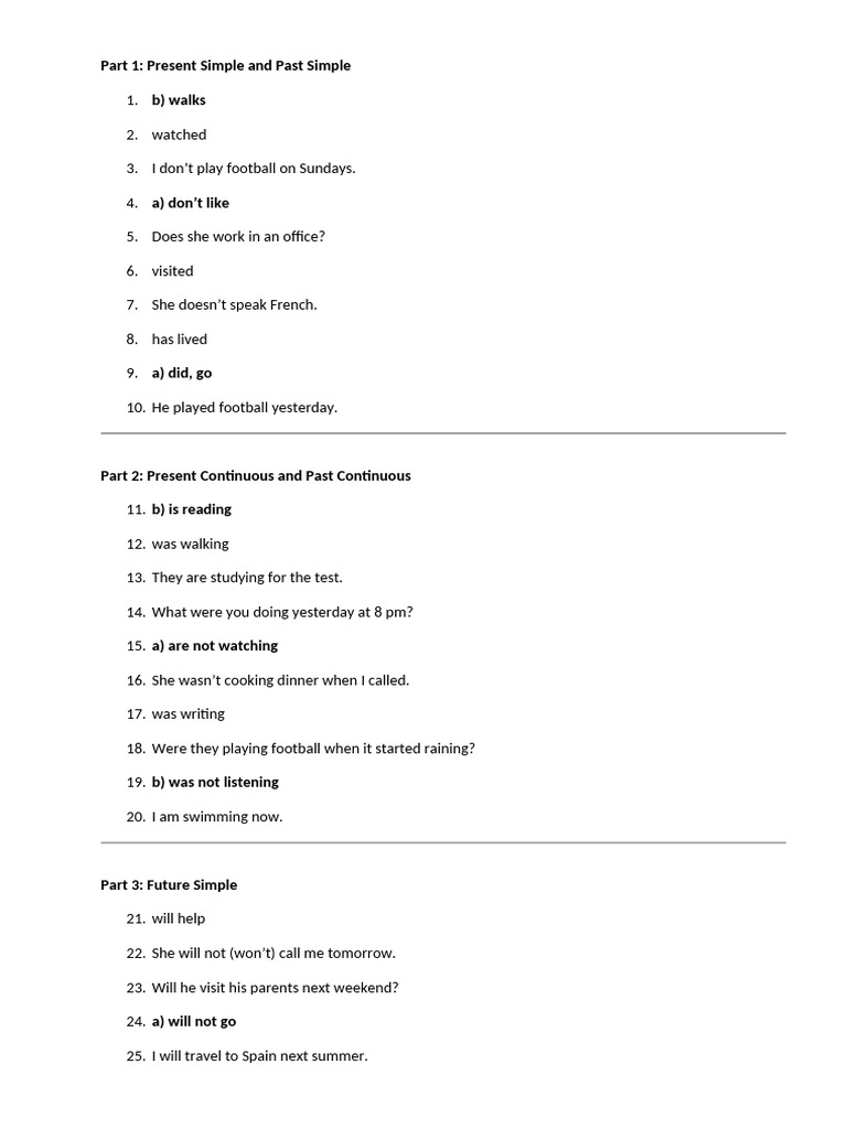 A1 English Grammar Exercises PDF | PDF