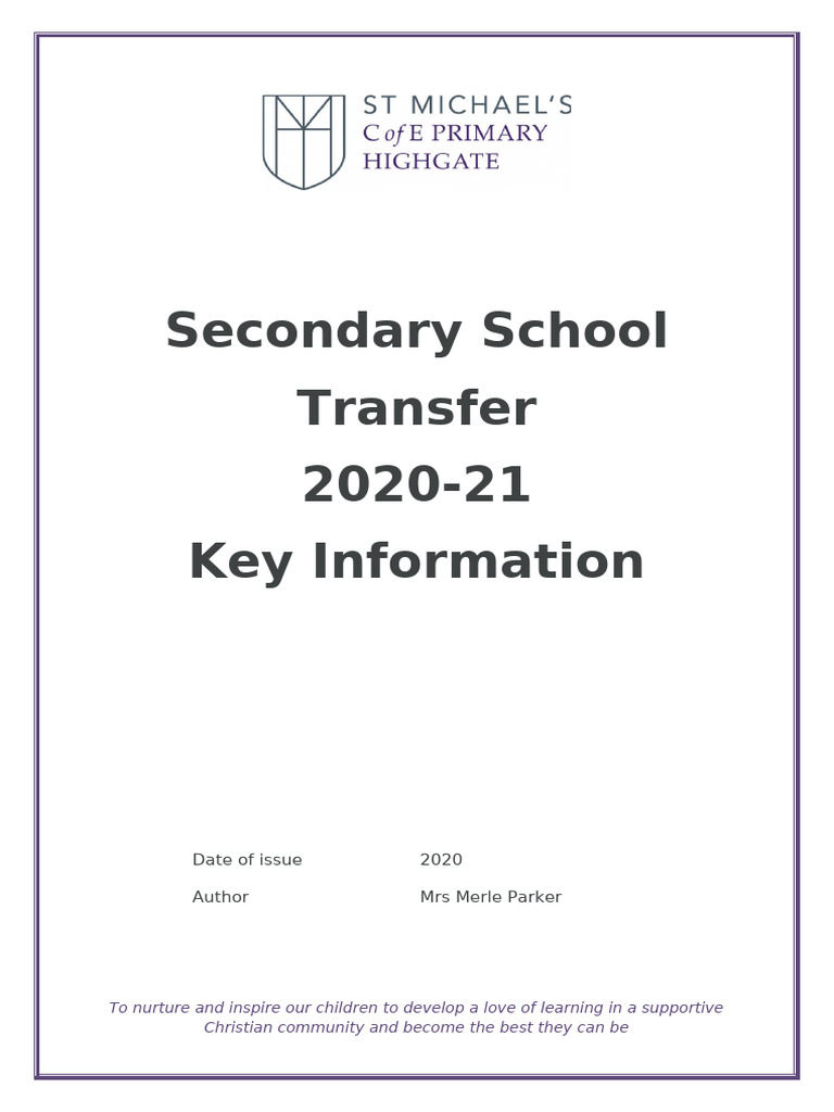 Barnet Secondary School Transfer Guide | PDF | Educational Institutions ...