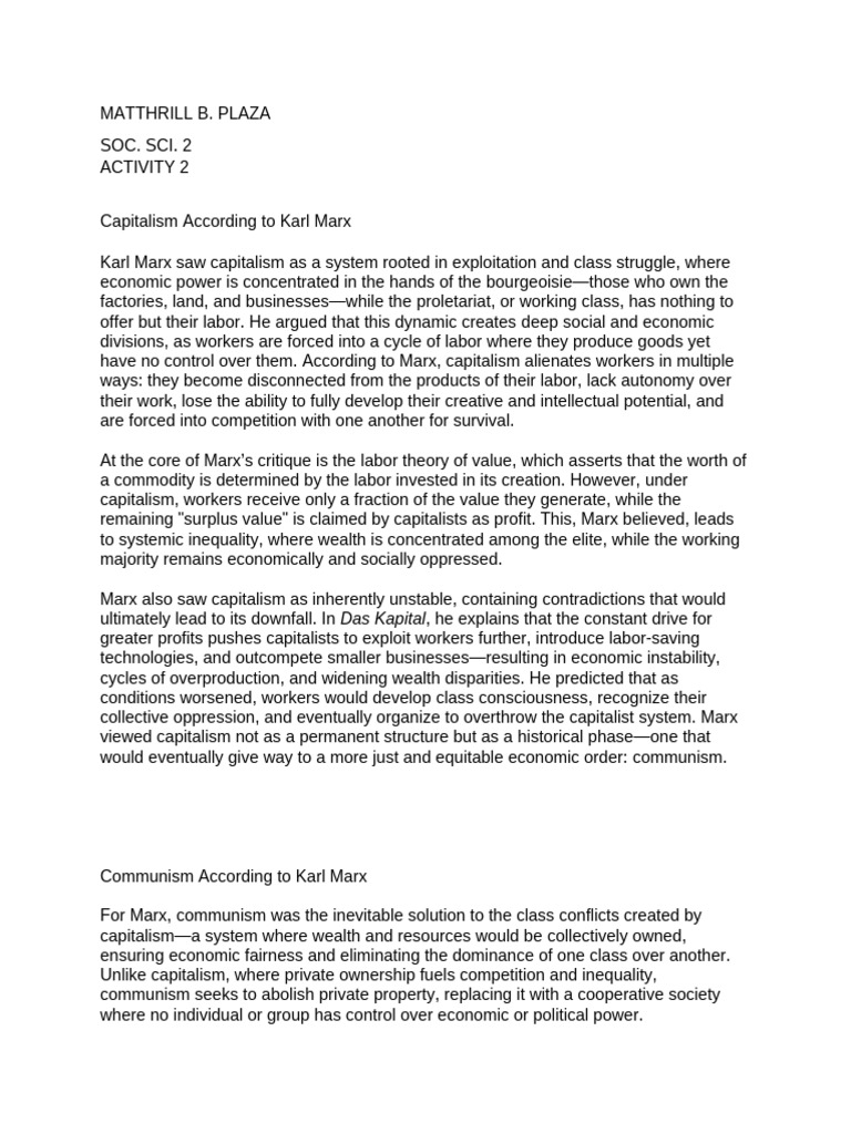 Capitalism Communism Karlmarx | PDF | Capitalism | Communism