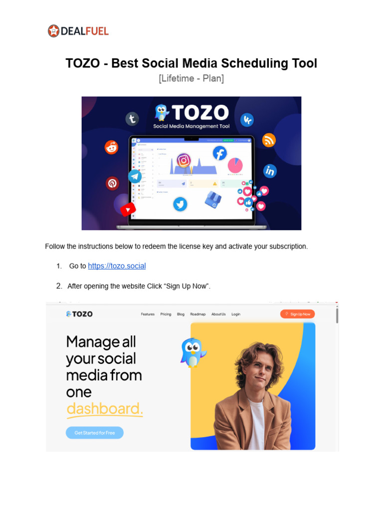 Tozo Social Media Tool Activation Guide | PDF