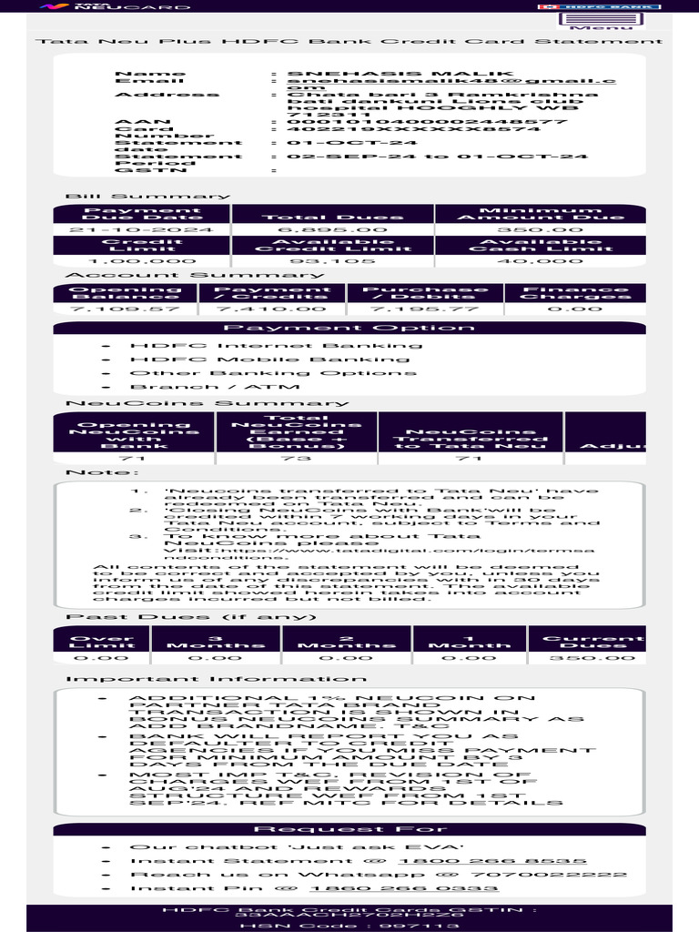 HDFC_Bank | PDF | Credit Card | Service Industries