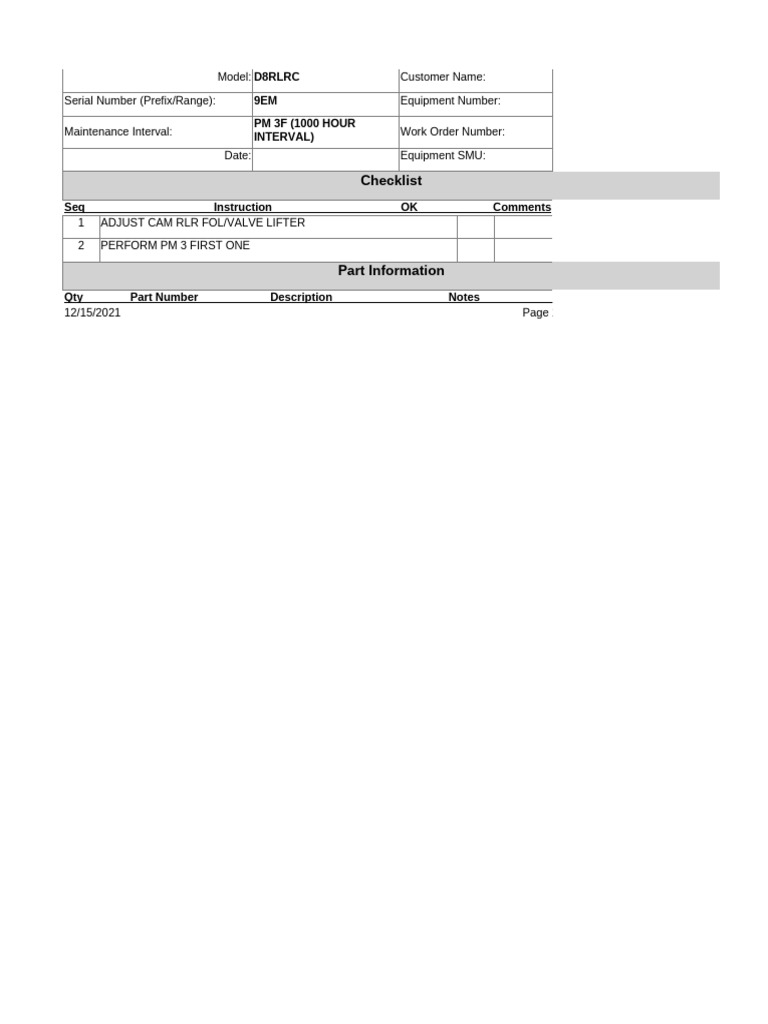 Checklist-04-D8r - 9em00001-99999-Pm - 4 - Metric | PDF